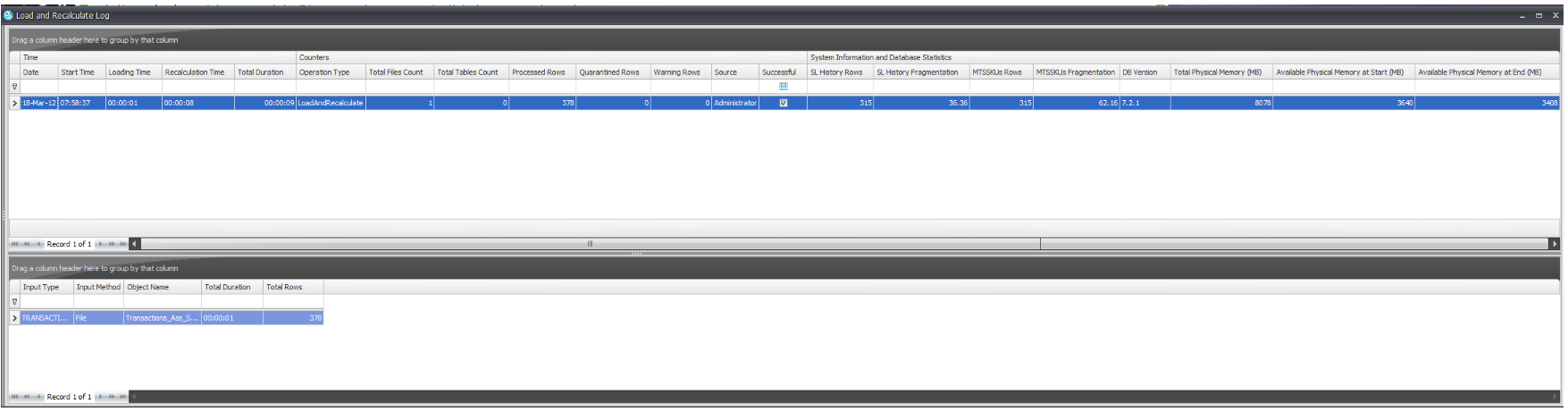 Load and Recalculate Log – Onebeat