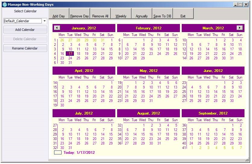 Procurement Non Working Days (NWD) – Onebeat